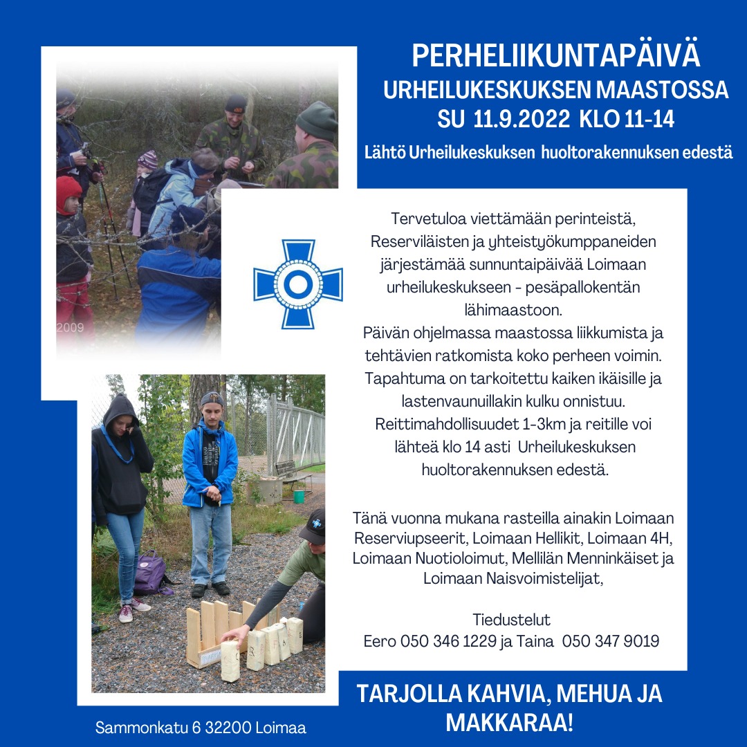 Perheliikuntapäivä 11.9.2022 - Loimaan Seudun Reserviläiset ry